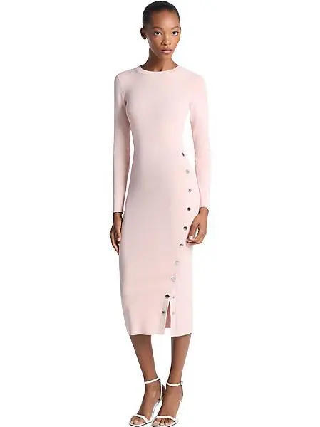 Michael Kors Viscose Blend Snap Dress - Pink