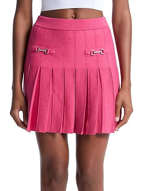 Michael Kors Pleated Cotton Blend Mini Skirt - Pink