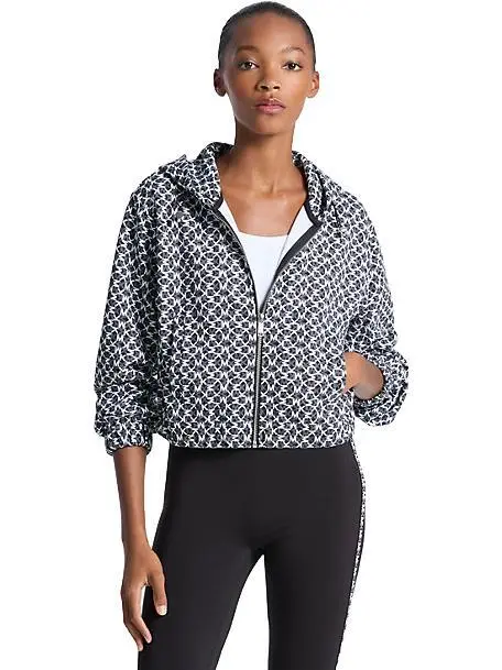 Michael Kors Graphic Logo Cotton-blend Jacket - Black