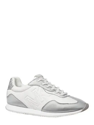 Michael Kors Essex Mixed-media Trainer - Silver