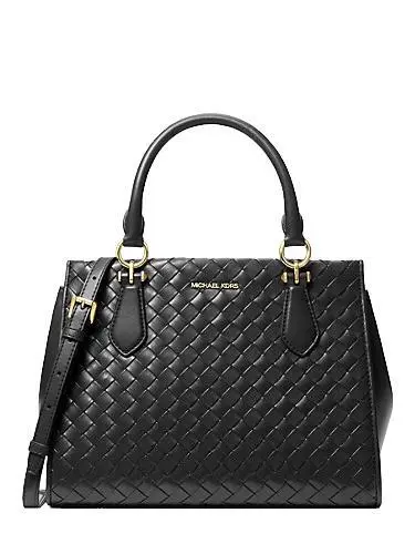 Michael Kors Woven Satchel - Black
