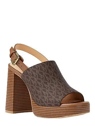 Michael Kors Kehlani Signature Logo Platform Sandal - Brown