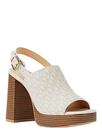 Michael Kors Kehlani Signature Logo Platform Sandal - Natural