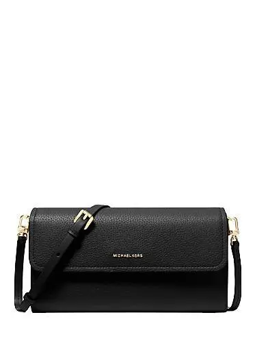 Michael Kors Jet Set Small Pebbled Leather Smartphone Crossbody Bag - Black