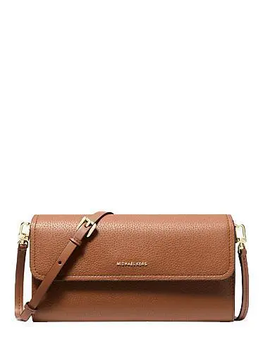 Michael Kors Jet Set Small Pebbled Leather Smartphone Crossbody Bag - Brown
