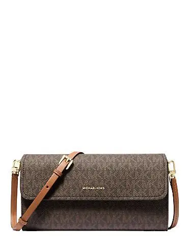 Michael Kors Jet Set Small Signature Logo Smartphone Crossbody Bag - Brown