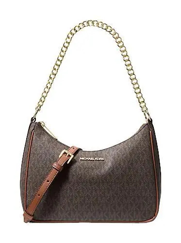 Michael Kors Jet Set Travel Large Signature Logo Convertible Crossbody Bag - Brown