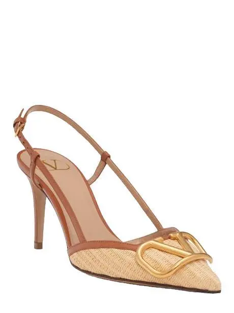 Valentino Garavani Vlogo Signature Slingback Pump - Beige