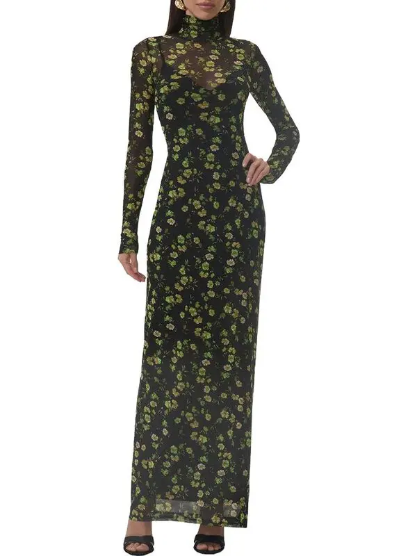 AFRM Billie Floral Mesh Maxi Dress - Citrus Daisy