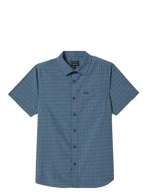 Brixton Charter Print Short Sleeve Button-up Shirt - Azure Blue/micro Floral