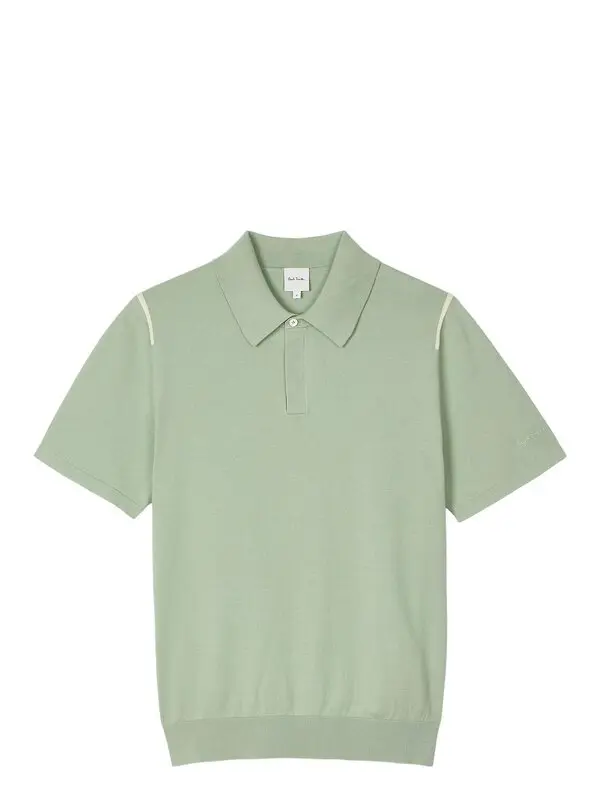 Paul Smith Organic Cotton Knitted Polo Shirt - Green
