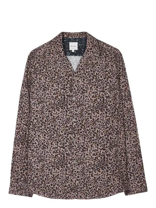 Paul Smith Dusky 'leopard' Print Viscose Shirt - Pink