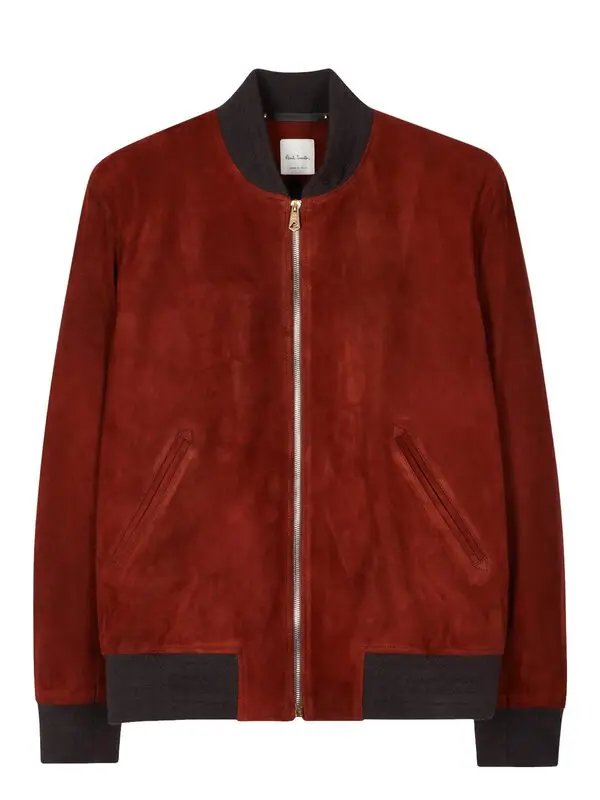 Paul Smith Suede Bomber Jacket - Red