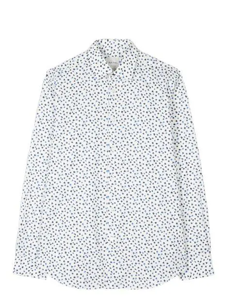 Paul Smith Tailored-fit 'small Floral' Print Shirt - White