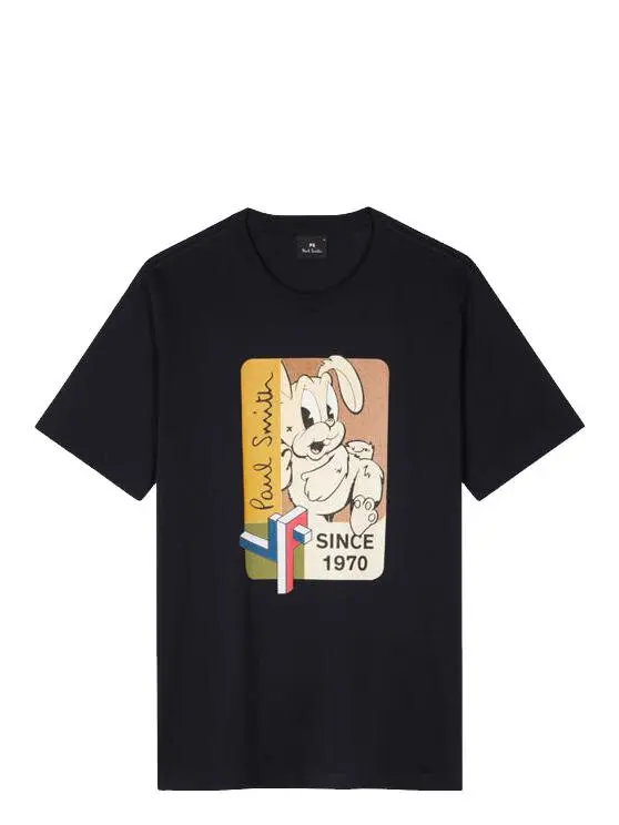Paul Smith Dark Navy '1970 Bunny' Print T-shirt - Blue