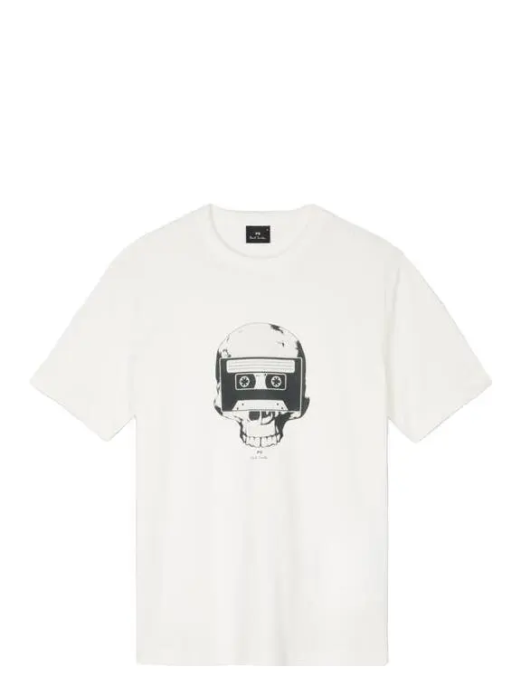 Paul Smith Skull Tape' Print T-shirt - White