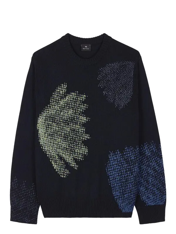 Paul Smith Half Tone Floral Crew Neck Sweater - Blue
