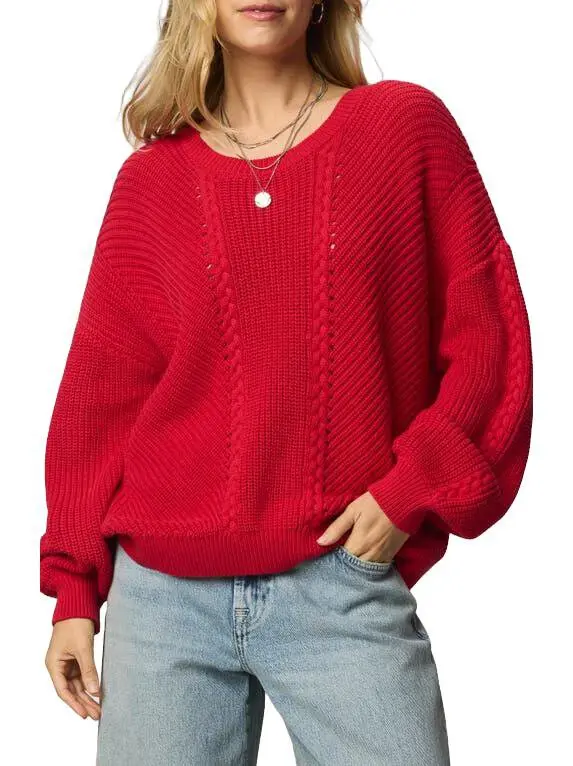Splendid Vienna Cotton Sweater - Rouge Red