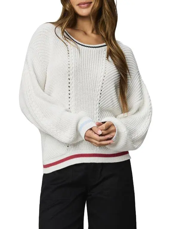 Splendid Vienna Tipped Cotton Sweater - White/multi