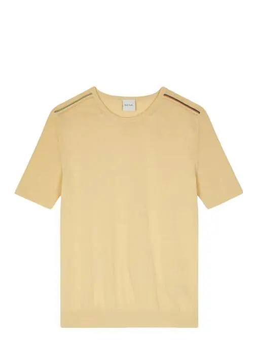 Paul Smith Buttercup Cotton-blend Knitted Short Sleeve Top - Yellow