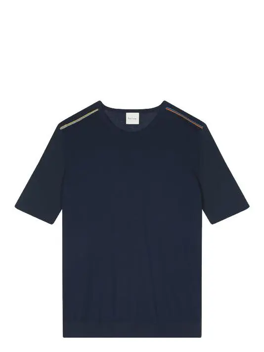 Paul Smith Knitted Short Sleeve Top - Blue