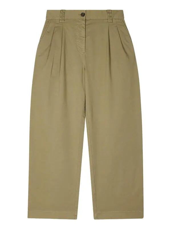 Paul Smith Dyed Pleated Cropped Trousers - Green