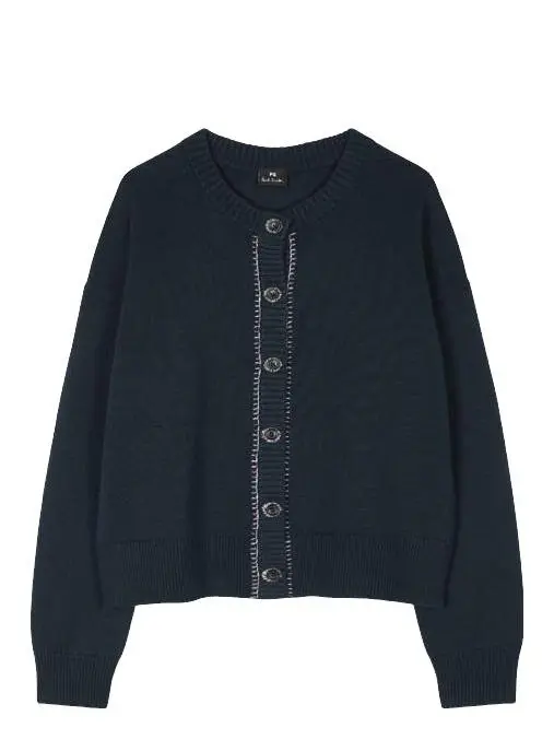 Paul Smith Knitted Merino-blend Cardigan - Blue