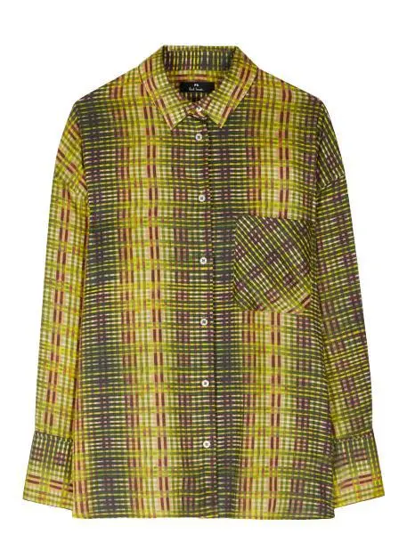 Paul Smith Checked Lyocell Shirt - Green