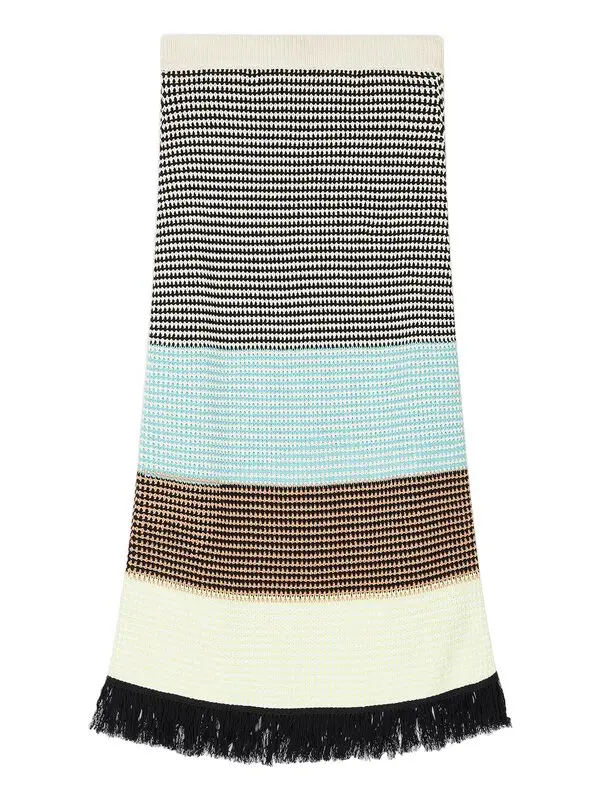 Paul Smith Striped Crochet Knit Skirt - Black