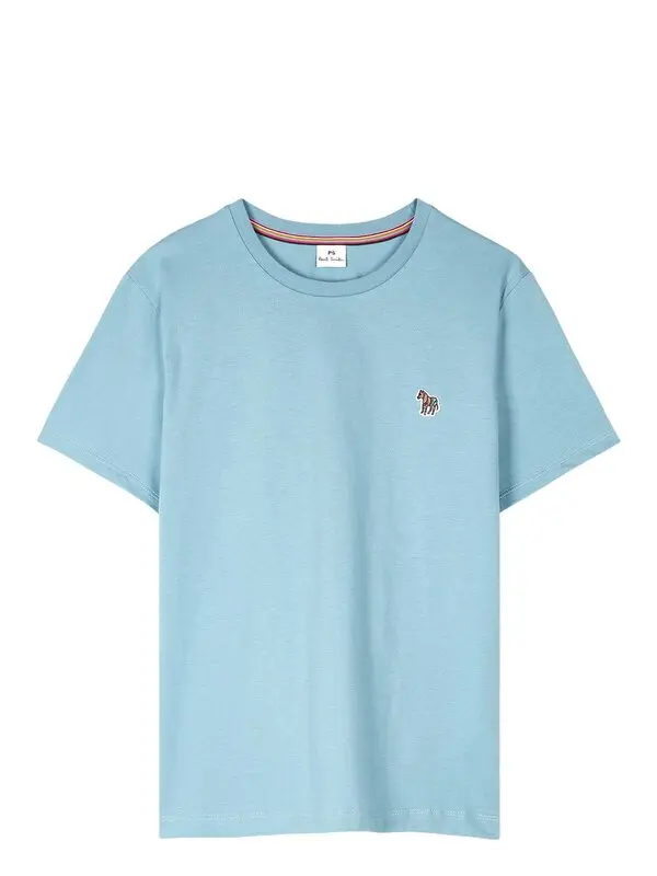 Paul Smith Steel Zebra Logo Cotton T-shirt - Blue