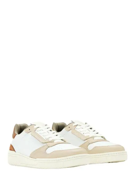 ALLSAINTS Regan Low Top Sneaker - White/yellow/brown
