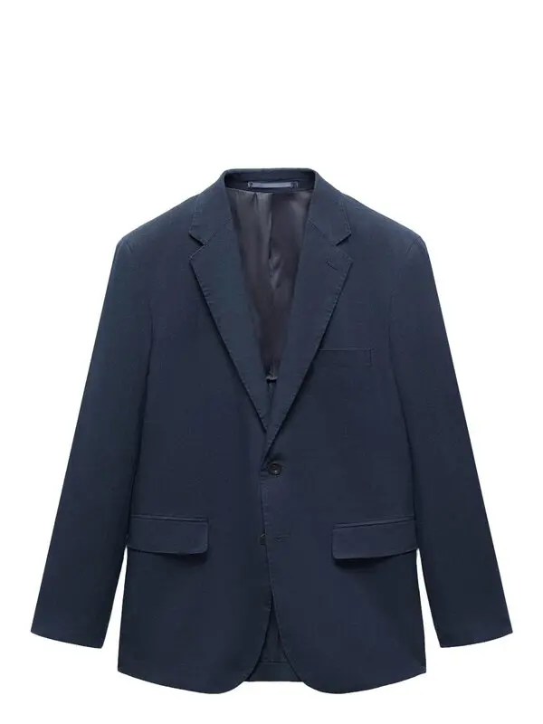 Mango Slim Fit Linen Sport Coat - Dark Navy