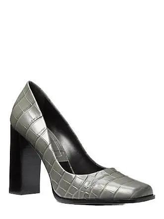 Michael Kors Jeanne Crocodile Embossed Leather Pump - Grey