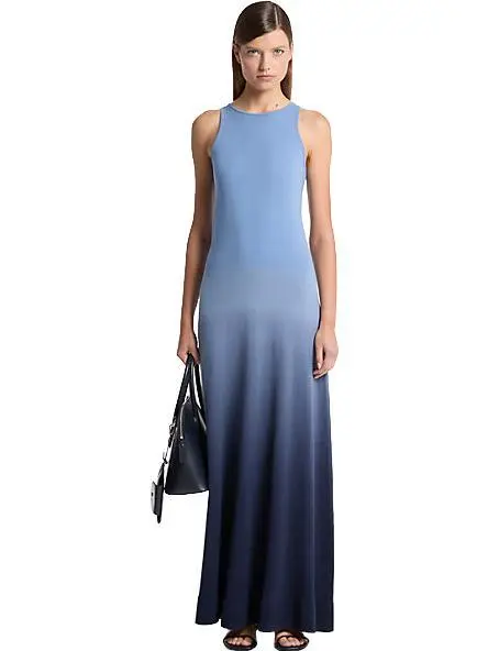 Michael Kors Ombré Cashmere Racerneck Dress - Blue