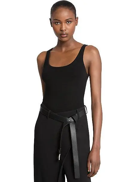 Michael Kors Stretch Cashmere Bodysuit - Black