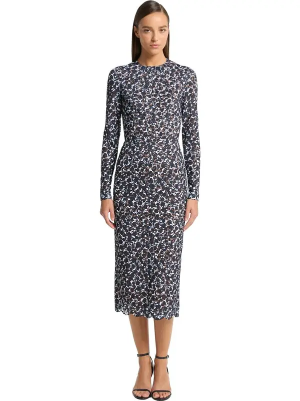 Michael Kors Shadow Floral Lace Sheath Dress - Blue
