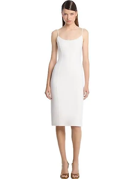 Michael Kors Stretch Wool Crepe Slip Dress - Natural