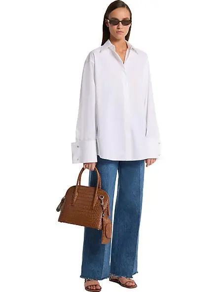 Michael Kors Tyler Oversized Cotton Poplin Shirt - White