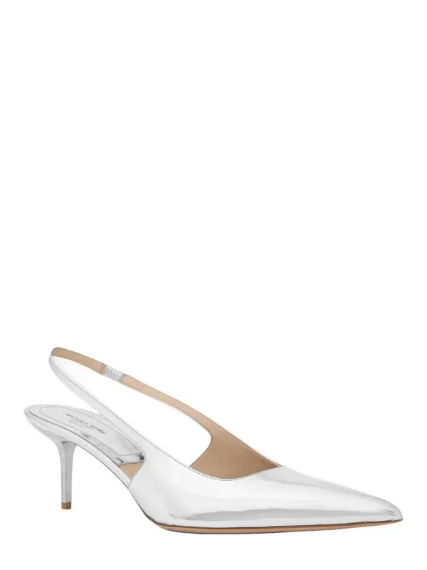 Michael Kors Emma Metallic Leather Slingback Pump - Silver