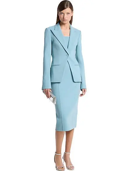 Michael Kors Stretch Pebble Crepe Blazer - Blue