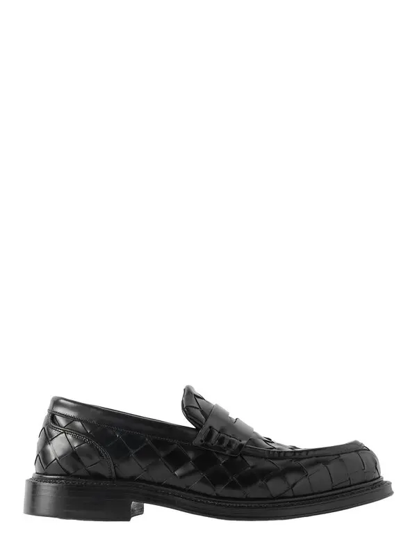 Bottega Veneta James Intrecciato Leather Loafers - Black