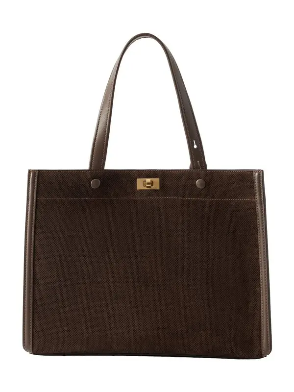 ANYA HINDMARCH Mortimer Small Leather And Suede Tote - Brown
