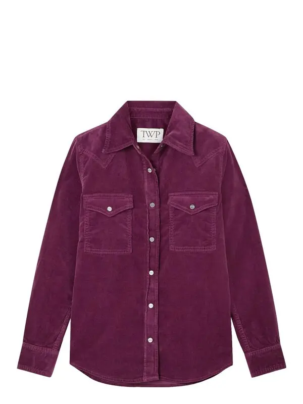 TWP Paneled Cotton-blend Corduroy Shirt - Purple