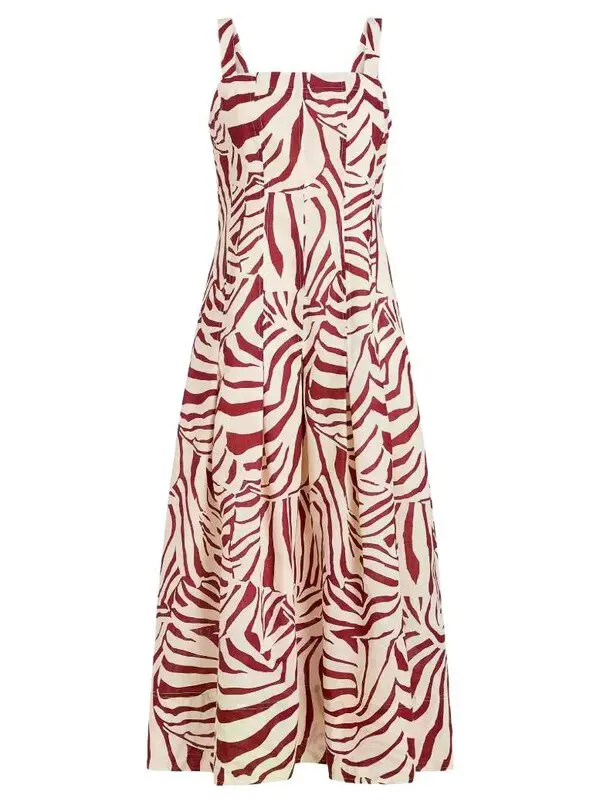 MARIE OLIVER Dixon Zebra-print Midi Dress - Neutrals