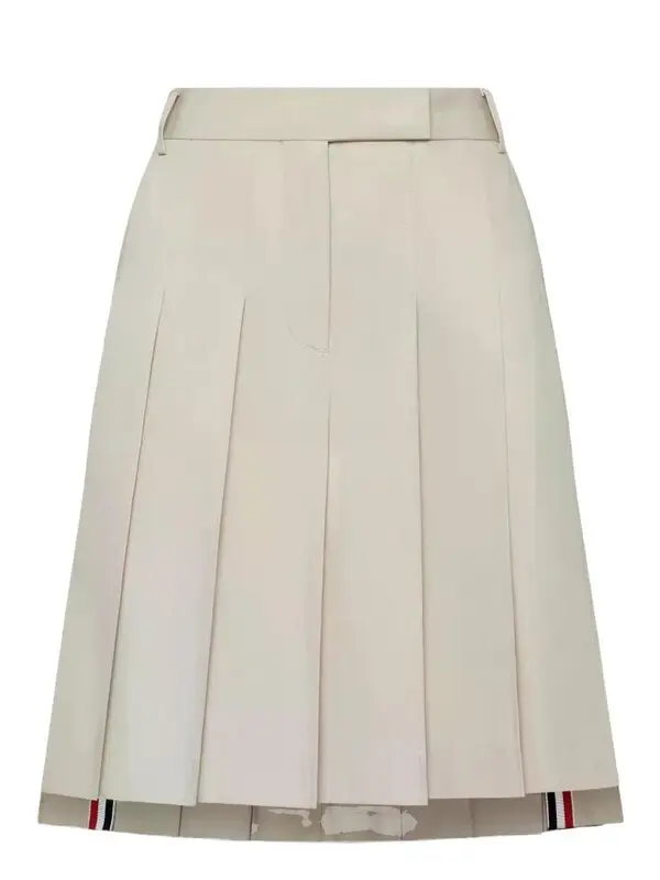 Thom Browne Pleated Mini Skirt - Neutrals