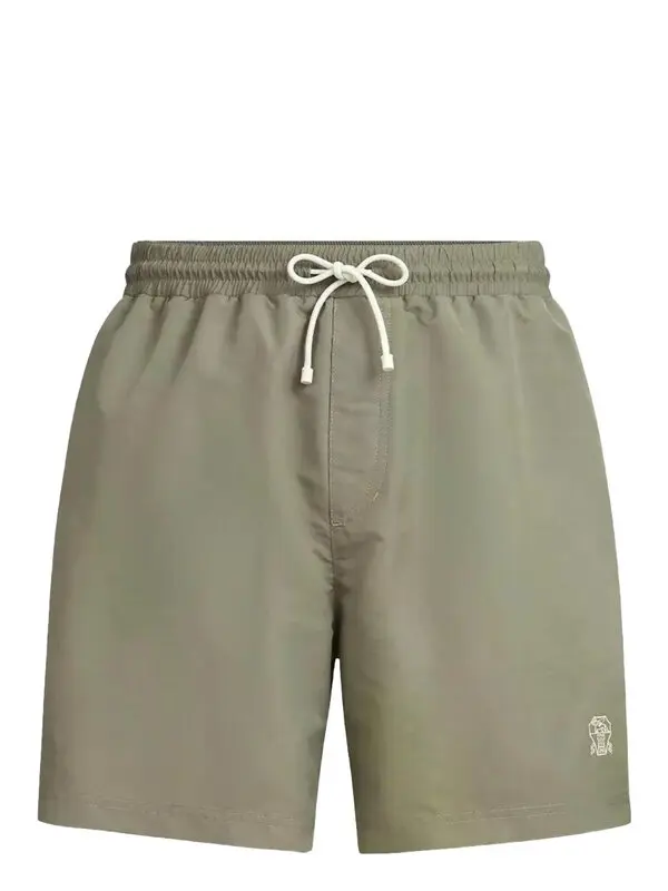 Brunello Cucinelli Logo Swim Shorts - Green