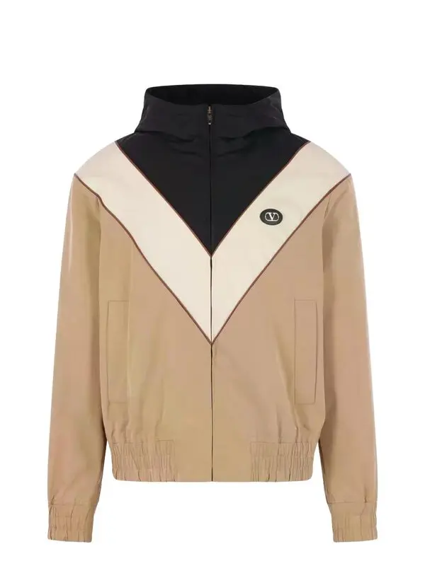Valentino Garavani Hooded Zip Bomber Jacket - Neutrals