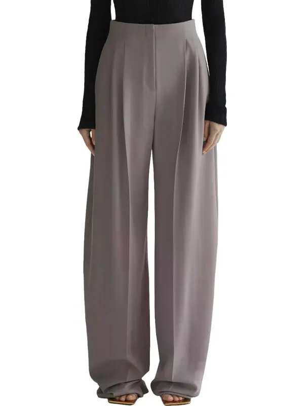 MUGLER High-waisted Wide-leg Trousers - Grey