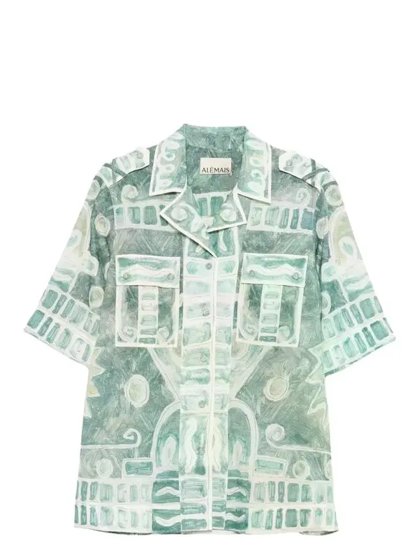 ALEMAIS Printed Pocket Shirt - Green