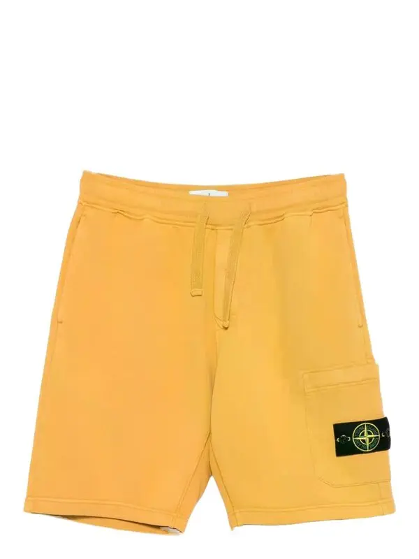 Stone Island Patch Drawstring Shorts - Yellow